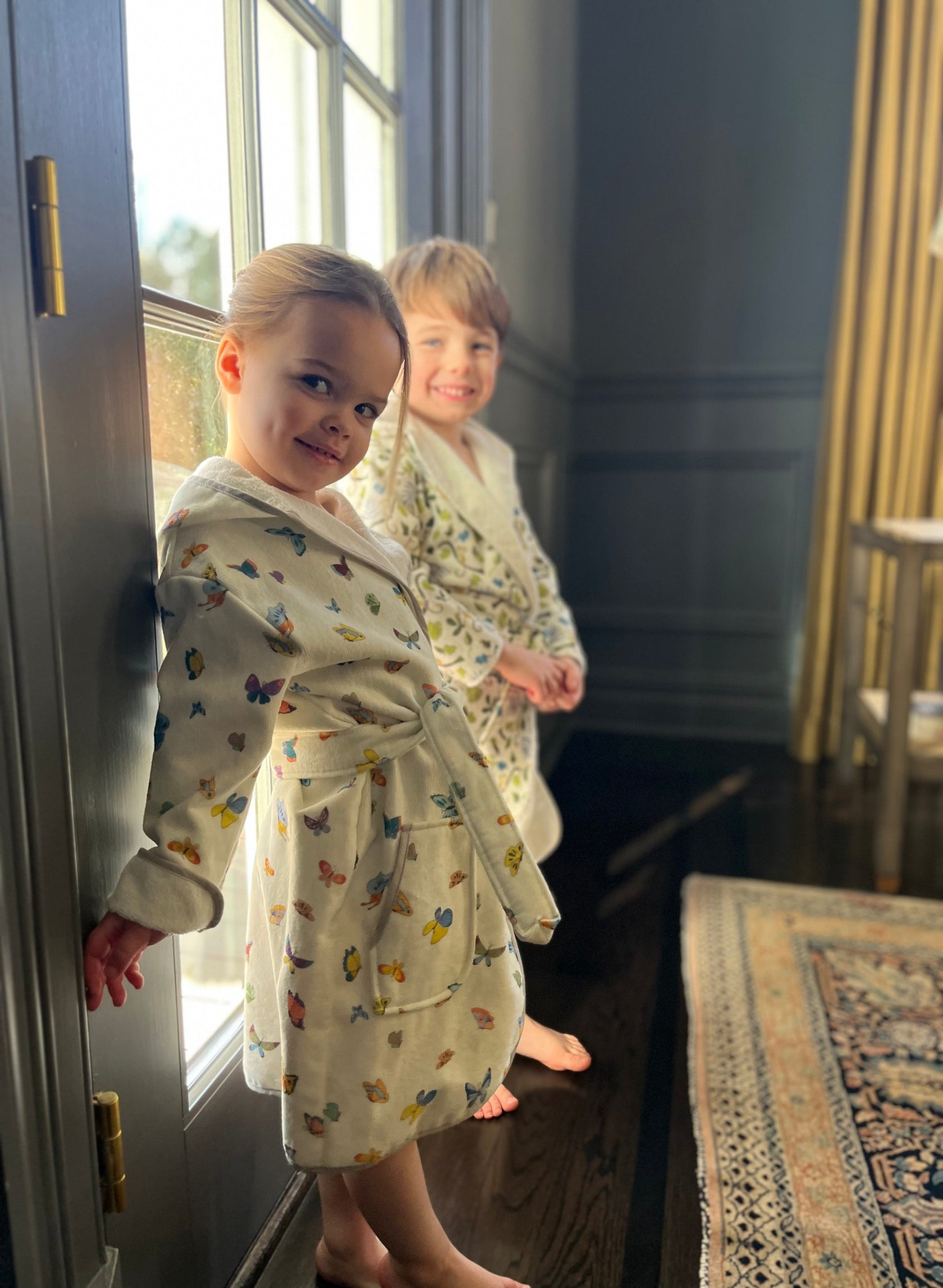 Organic Cotton Kids Bathrobe - Madame Butterfly | Timo & Violet